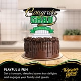 Green Graduation Cake Topper & Green Graduation Cupcake Toppers Kit ...