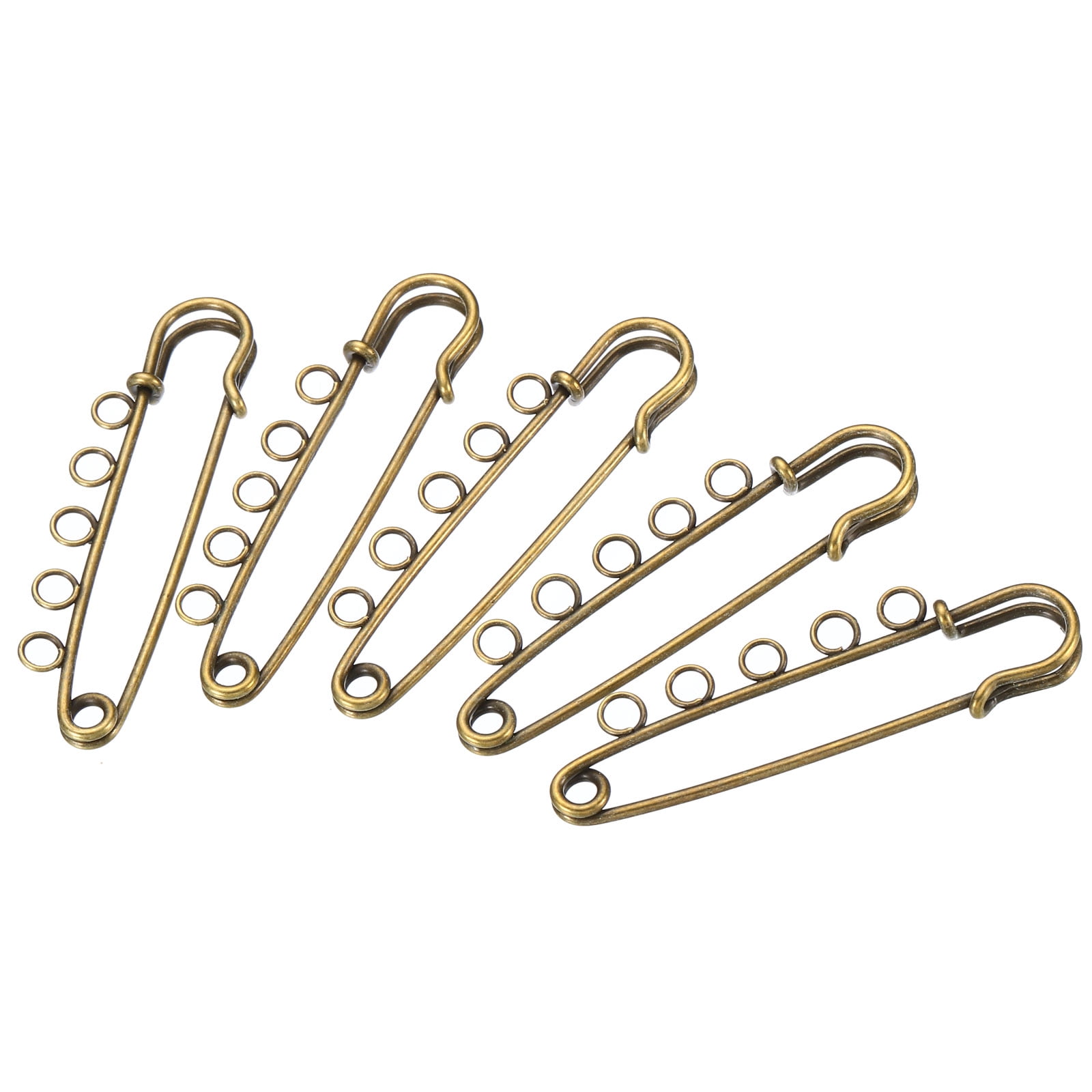 Uxcell Safety Pins 2.24 Inch Large Metal Sewing Pins with Holes Bronze ...