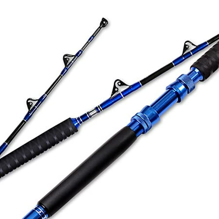 Fiblink 2-Piece Saltwater Offshore Heavy Trolling Rod Roller Rod ...
