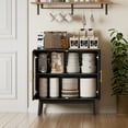 Modern Storage Cabinet with 2 Glass Doors & Adjustable Shelves for ...