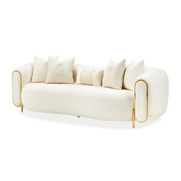 Michael Amini Carmela Mansion Sofa - Almond/Gold - Walmart.com