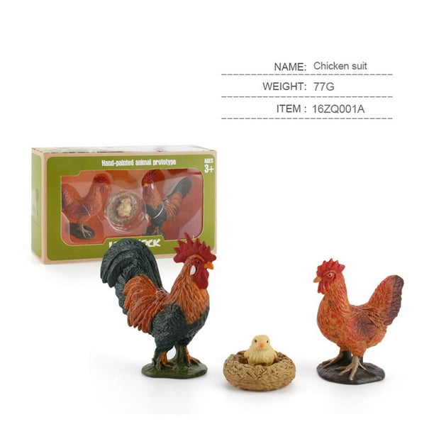 Realistic Farm Animal Action Figure Cute Poultry Rabbit Chicken Model ...