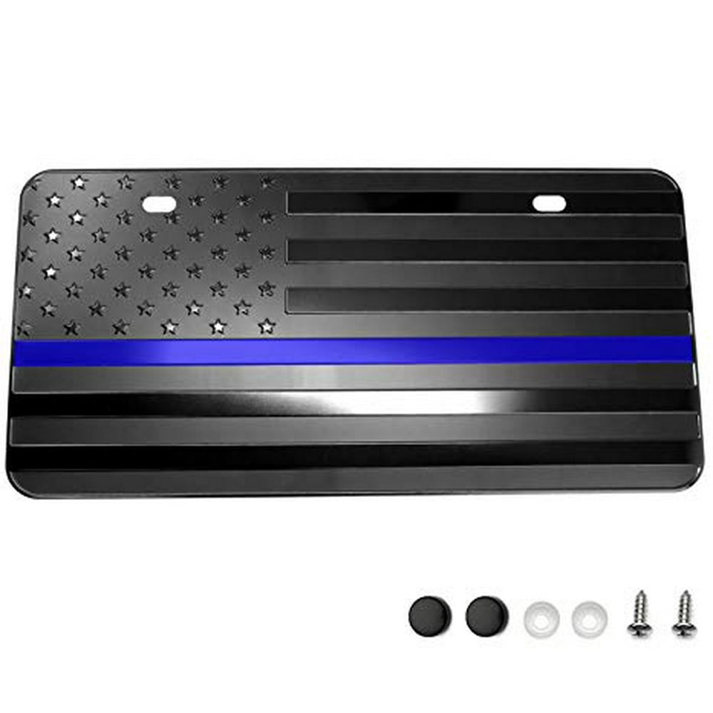 LFPartS USA American Black Flag Metal Embossed License Plate (12"x6 ...