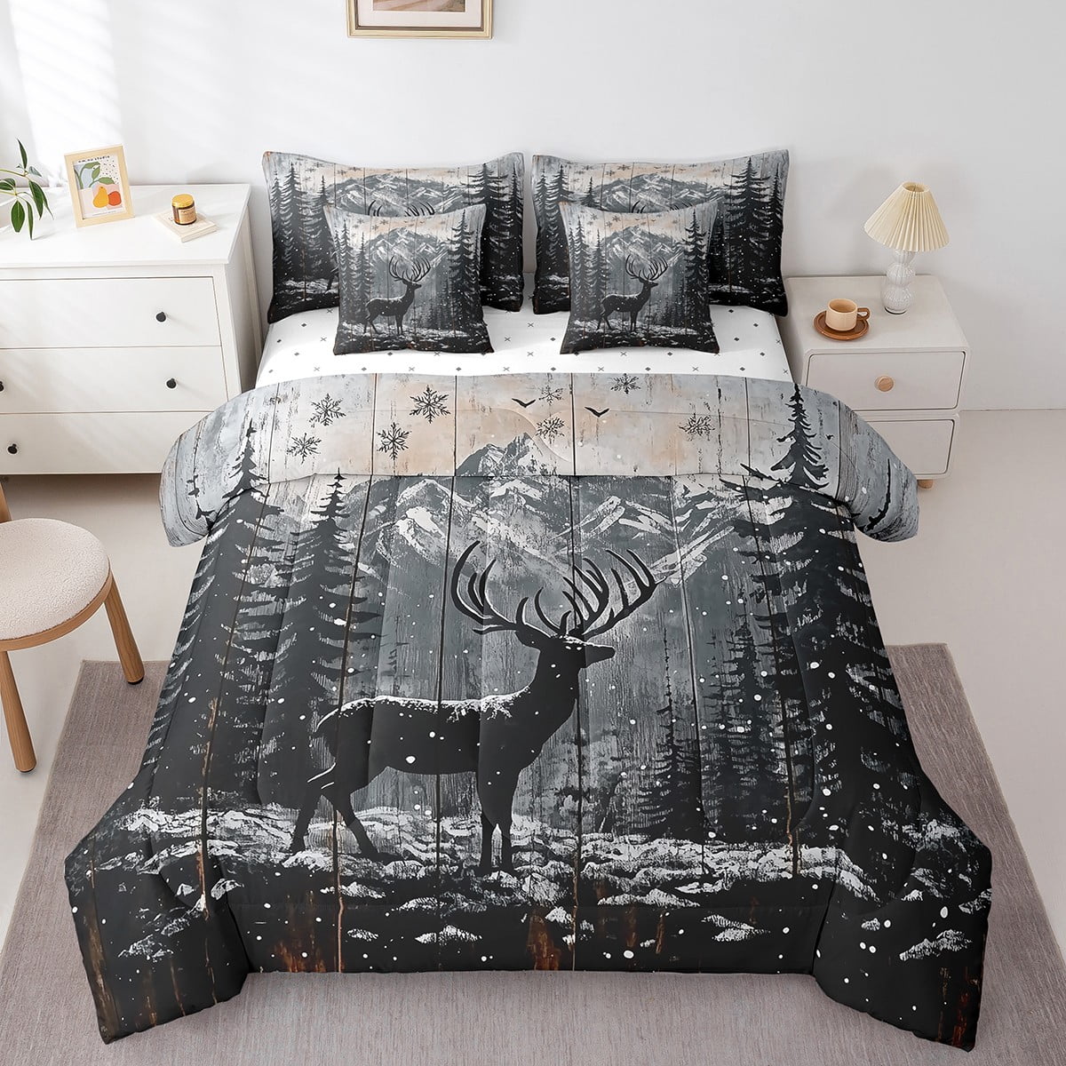 Click here for Erosebridal Deer Comforter Set King 7 Pcs Antlers... prices