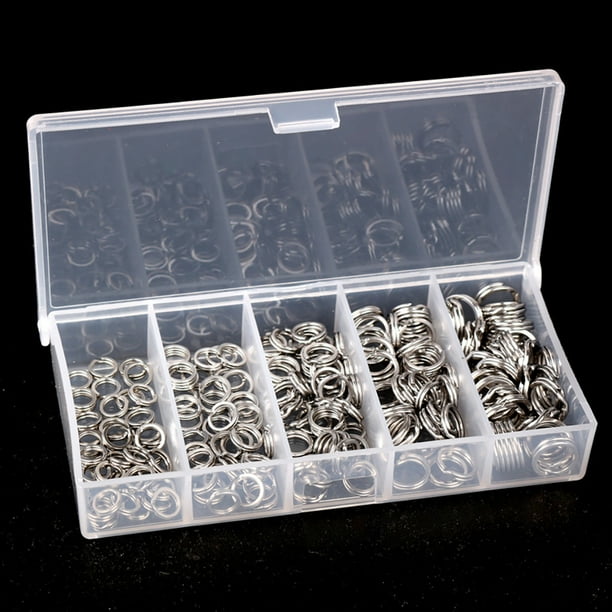 200 Pieces/Set Stainless Steel Fishing Split Ring Heavy Duty Metal Connectors Anti-corrosive ...