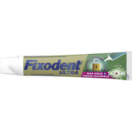 Fixodent Ultra With Scope flavour, Denture Adhesive, Cream, 51 Grams ...
