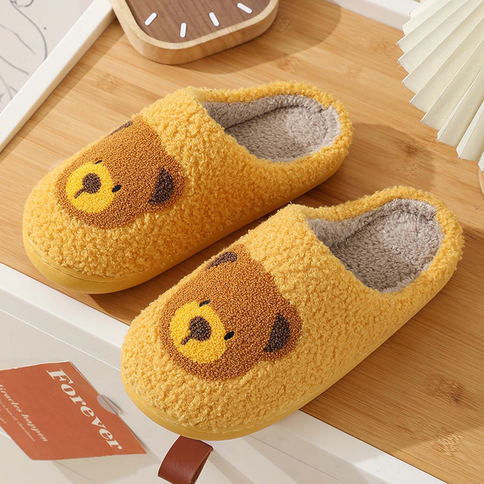 Click here for Lsljs Womens Mens Fall Winter Plush Warm Slippers... prices