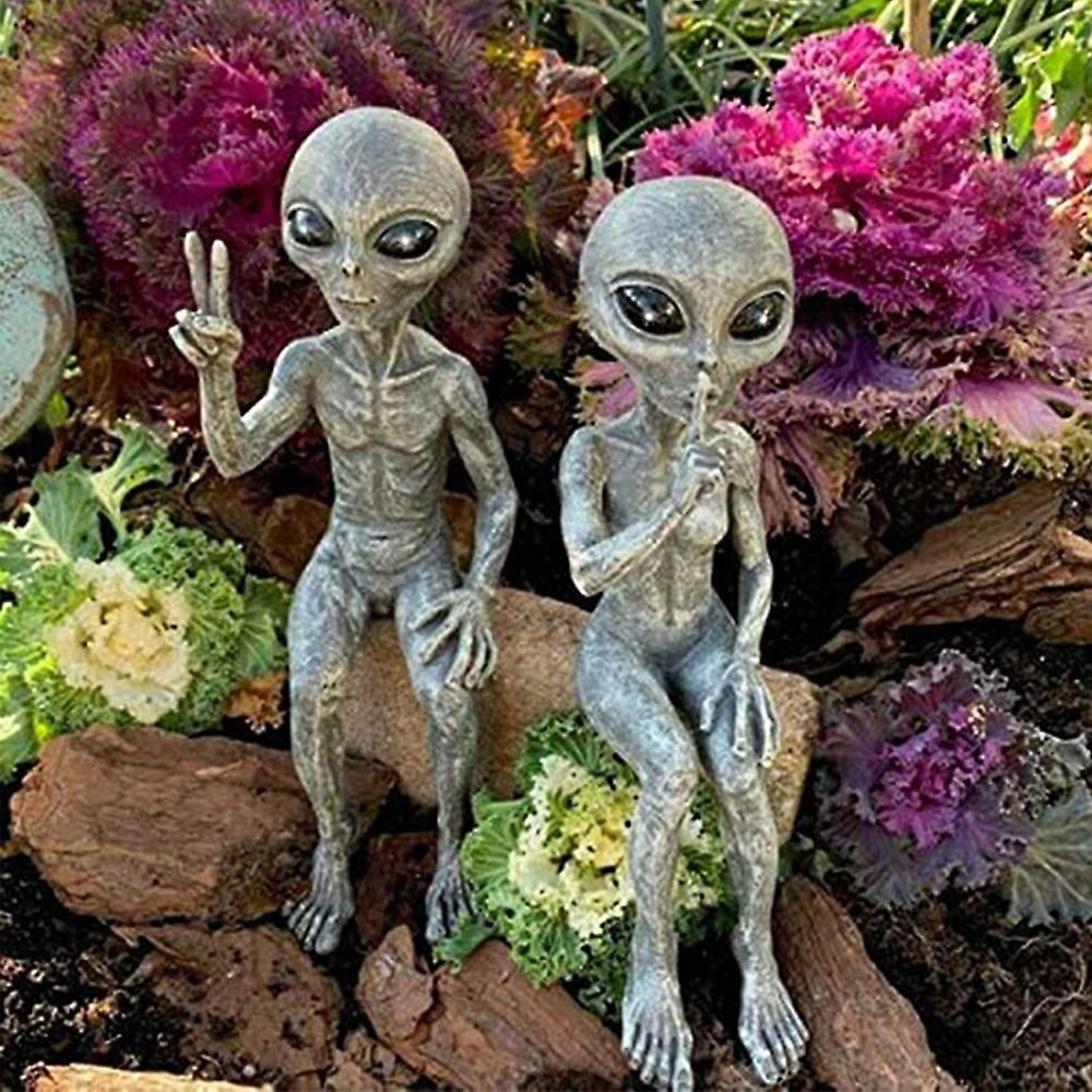 Alien Statuegarden Alien Figurineresin Art Garden Ornament ...