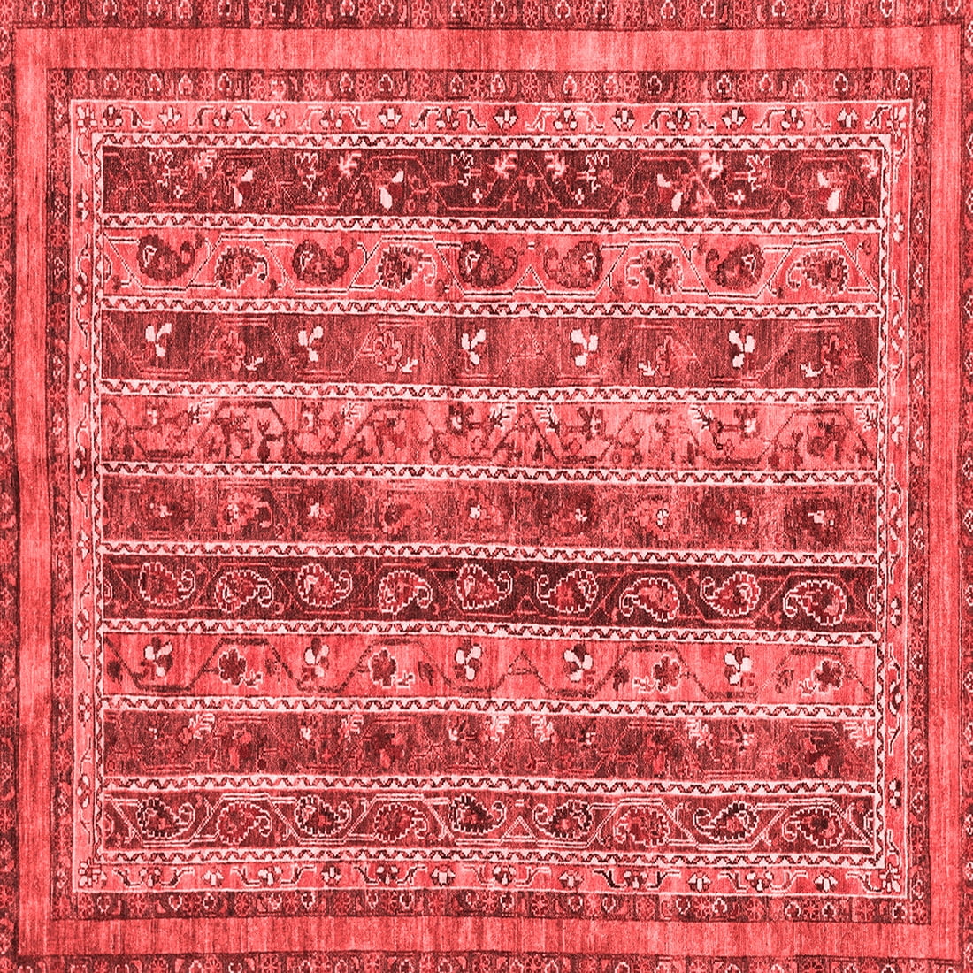 Ahgly Company Indoor Square Abstract Red Modern Area Rugs, 6' Square ...