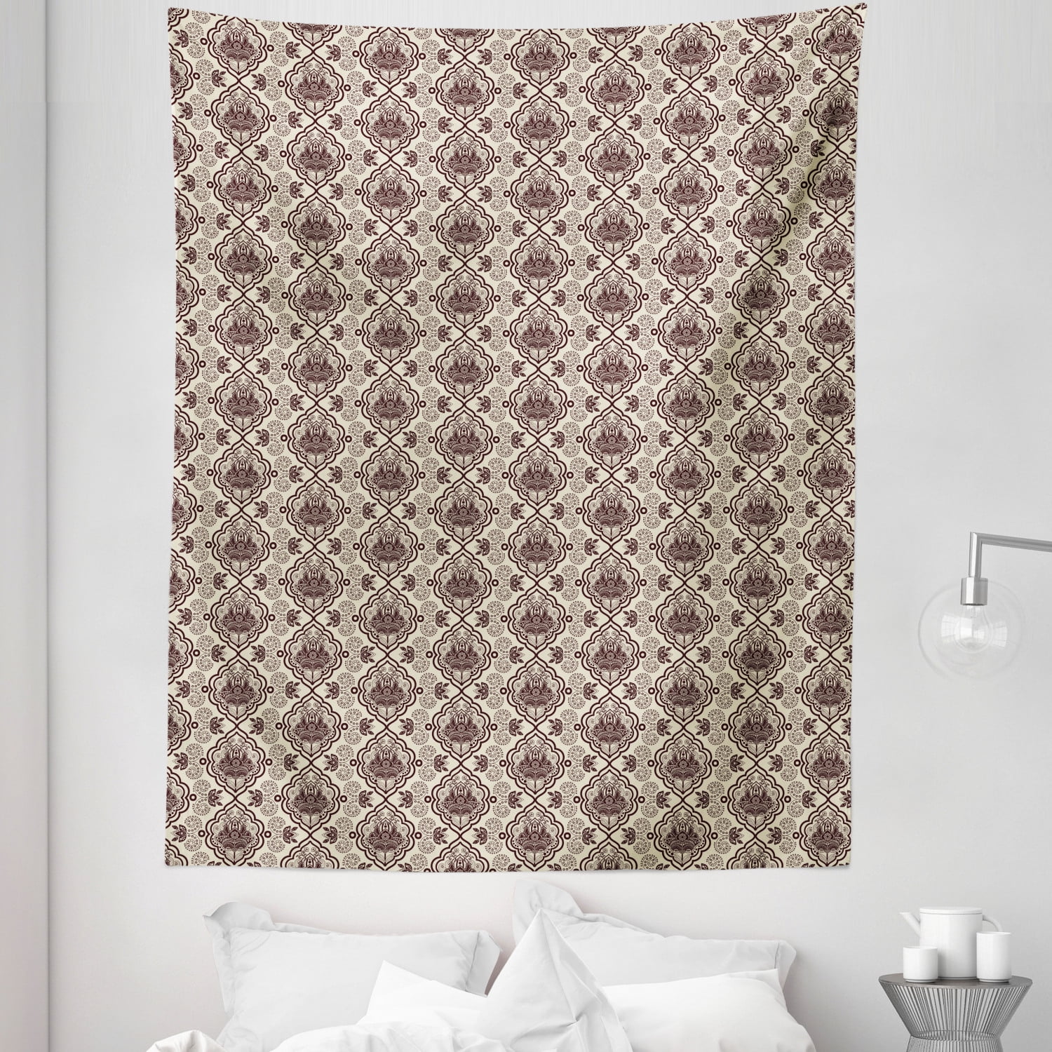 Damask Tapestry, Abstract Flourish Curvy Frames and Swirly Motifs ...