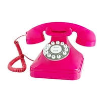 TelPal Antique Desk Base Analog Pink Retro Corded Landline Phone for ...