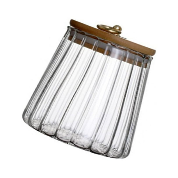 Glass Storage Jars Transparent Container Crystal Miscellaneous Striped ...