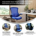 Emma + Oliver Mid-Back Blue Mesh Ergonomic Drafting Chair with Foot ...