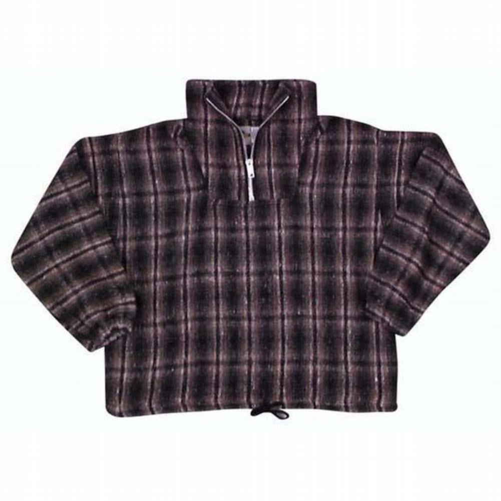 Earth Ragz Plaid Zip Neck-Brown - Large - Walmart.com