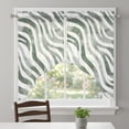 Abstract Lines Sheer Curtains Swag Valances for Windows White Green ...