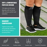 Unisex Footless Opaque Compression Socks 20-30mmHg for Sports - Black ...