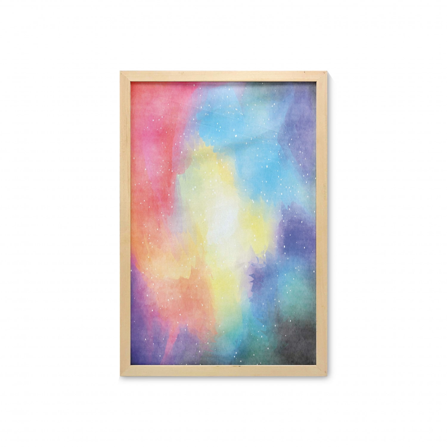 Outer Space Wall Art with Frame, Watercolor Nebula Colorful Galaxy ...