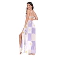 BZSMCE Daisies on Pastel Checker Maxi Cover-Up Skirt, Lightweight Quick ...