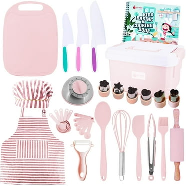 LUIISIS 26Pcs Kids Cooking and Baking Set, Kid Cooking Set with Rainbow ...