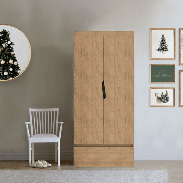 MOBI Ropero de Madera modelo Eucalipto color Roble largo 80 cm Armario ...