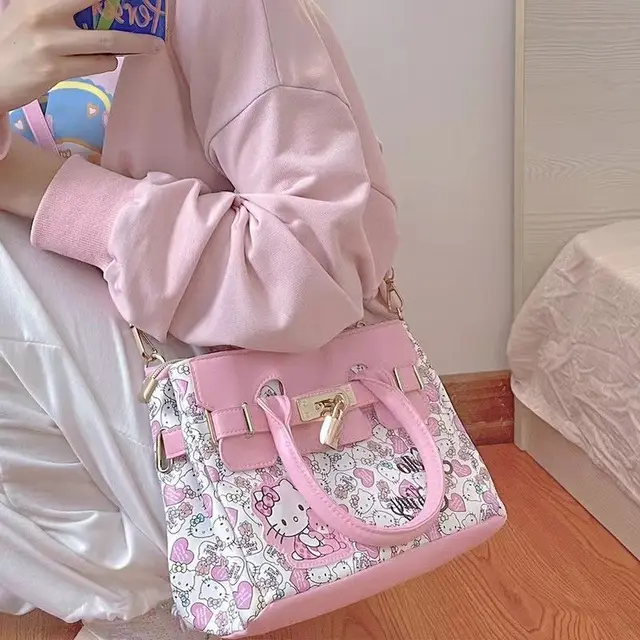 Kawaii Sanrioed Hello Kittys Crossbody Bag Anime Waterproof Handbag ...