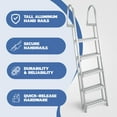 RecPro 5 Step Angled Aluminum Pontoon Dock and Boat Boarding Ladder ...