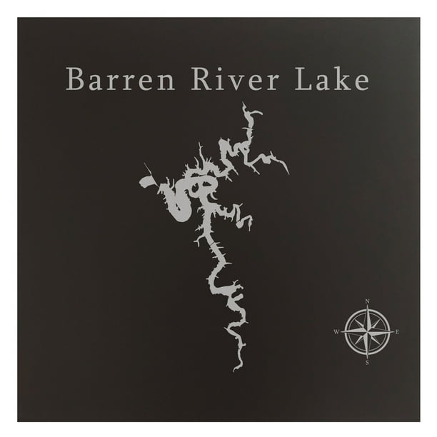 Barren River Lake Map 12x12" Black Metal Wall Art Office Decor Gift ...