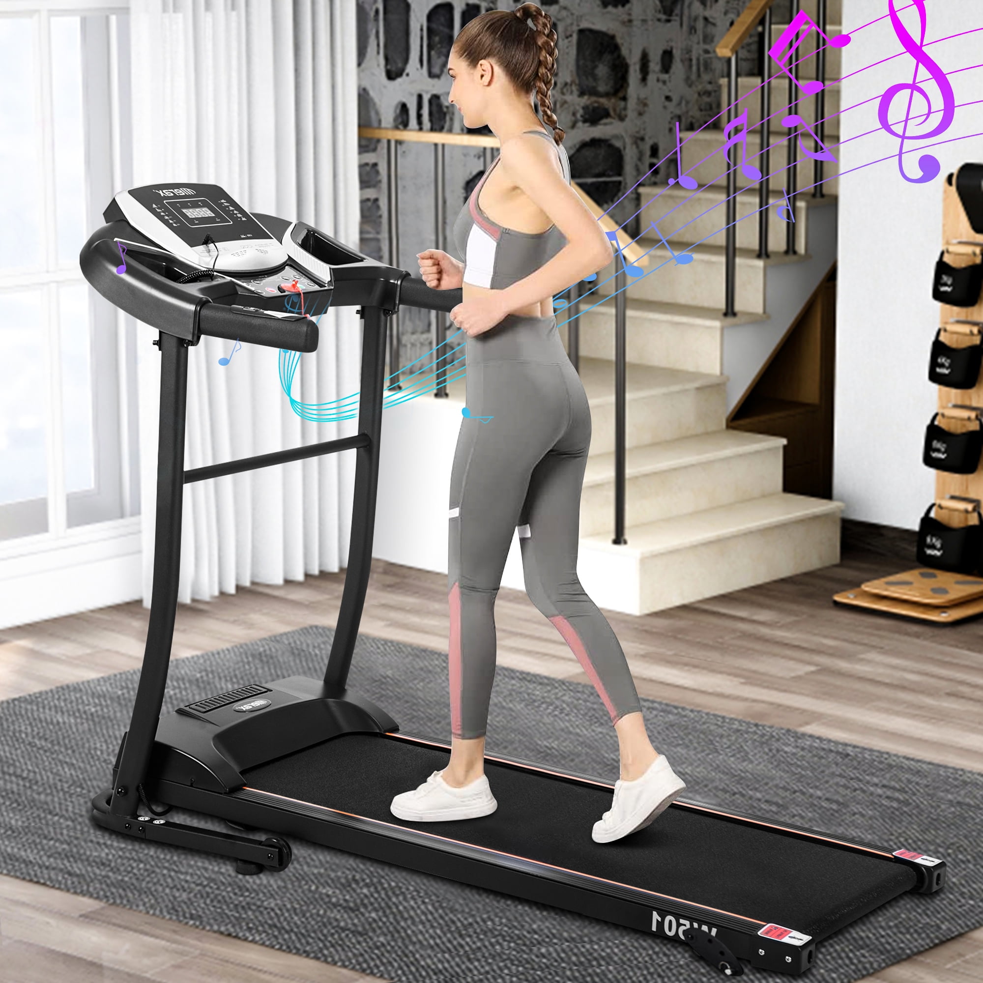 Indoor Folding Exercise Treadmills for Home, Smart Digital Foldable ...