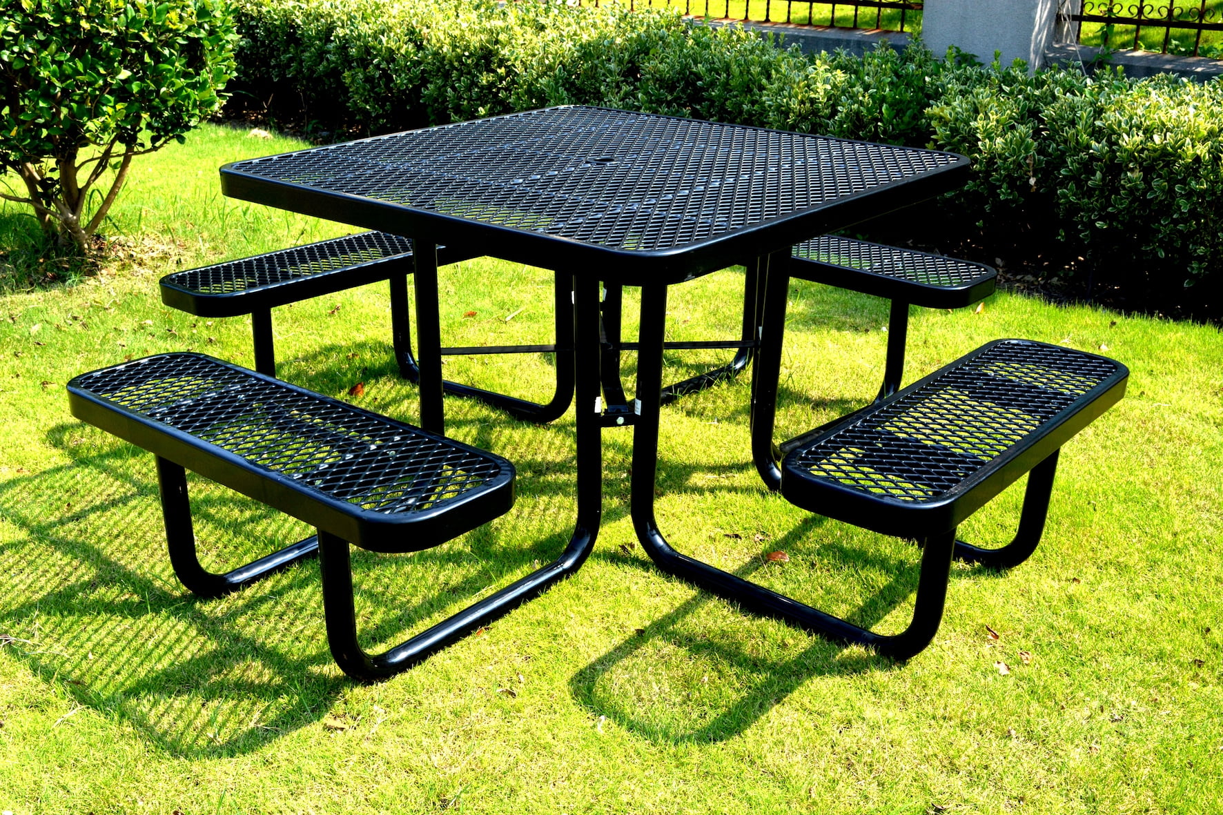LifeYard 46" Steel Square Picnic Table,Expanded, Metal Outdoor Table ...