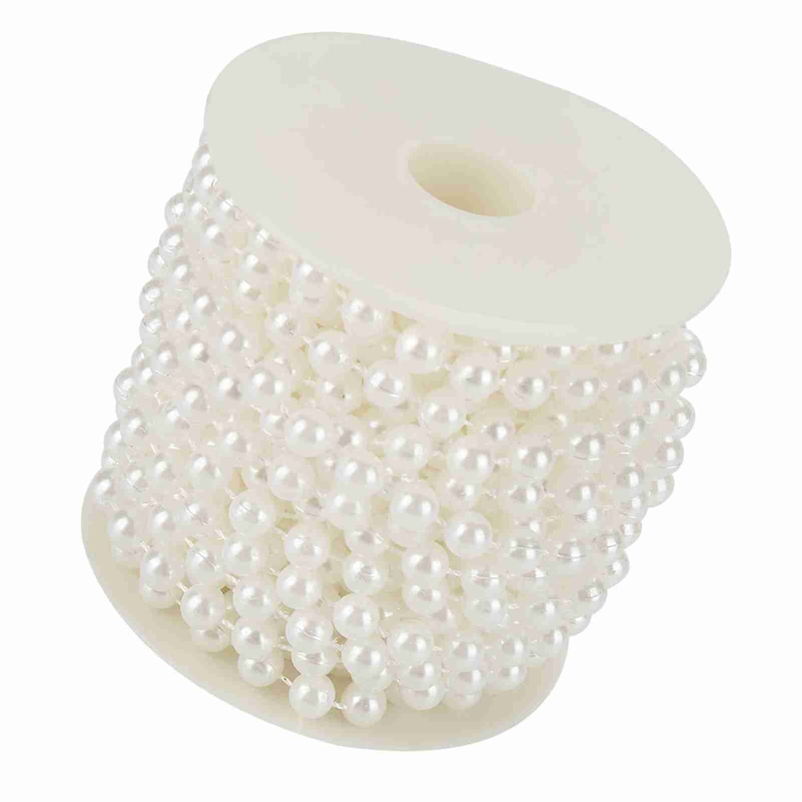 Click here for Zaqw 10m/32.8ft Pearl Beads Garland  8mm Roll Of B... prices