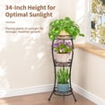 Black 3 Tier Tall Stand for Indoor Outdoor, Large Multiple Level Flower ...