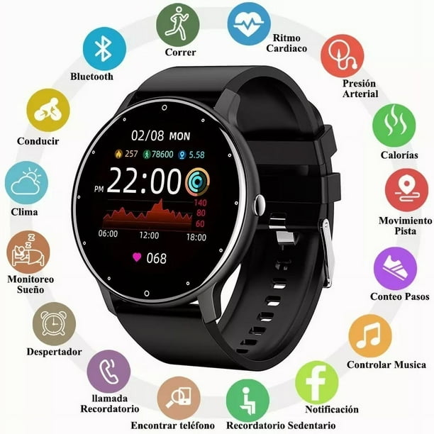 Reloj Inteligente Zl02 1.28 Vigilancia De Salud Deportivo Color de la caja Negro Color de la ...