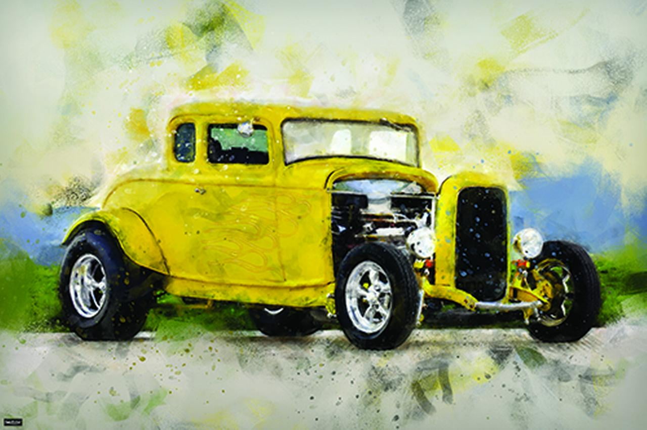 Classic American Hot Rod Car Retro Vintage Automobile Modern Art ...