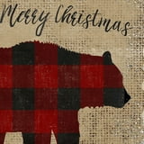 Buffalo Check Bear Christmas Canvas Art Print - 16x20 inches - Walmart.com