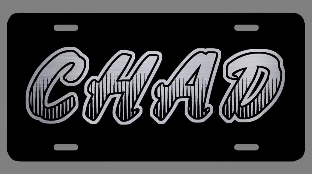 Chad Name Etched Style License Plate Tag Vanity Novelty Metal | Etched ...