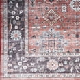 5' X 7' Brick Red and Black Oriental Distressed Non Skid Area Rug ...