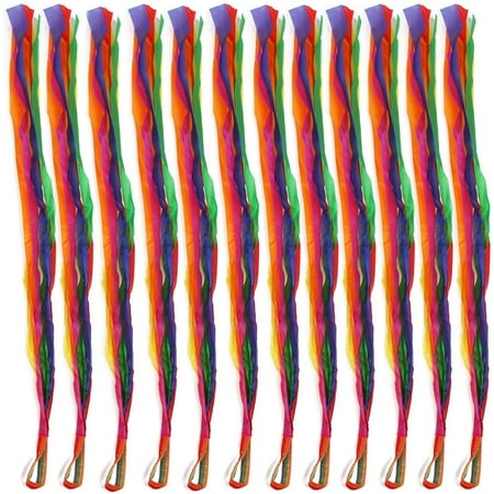 12pcs Rainbow Dance Ribbons Streamers Gymnastics Ribbon Wands Rhythm ...