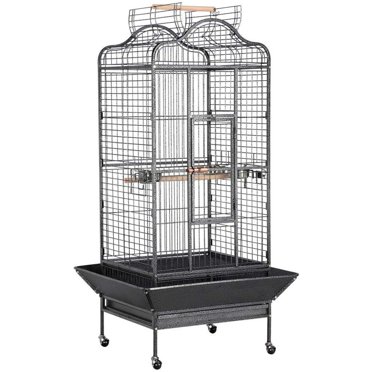 Extra Large Deluxe and Durable Wrought Iron Open Play Top Stand Perch ...