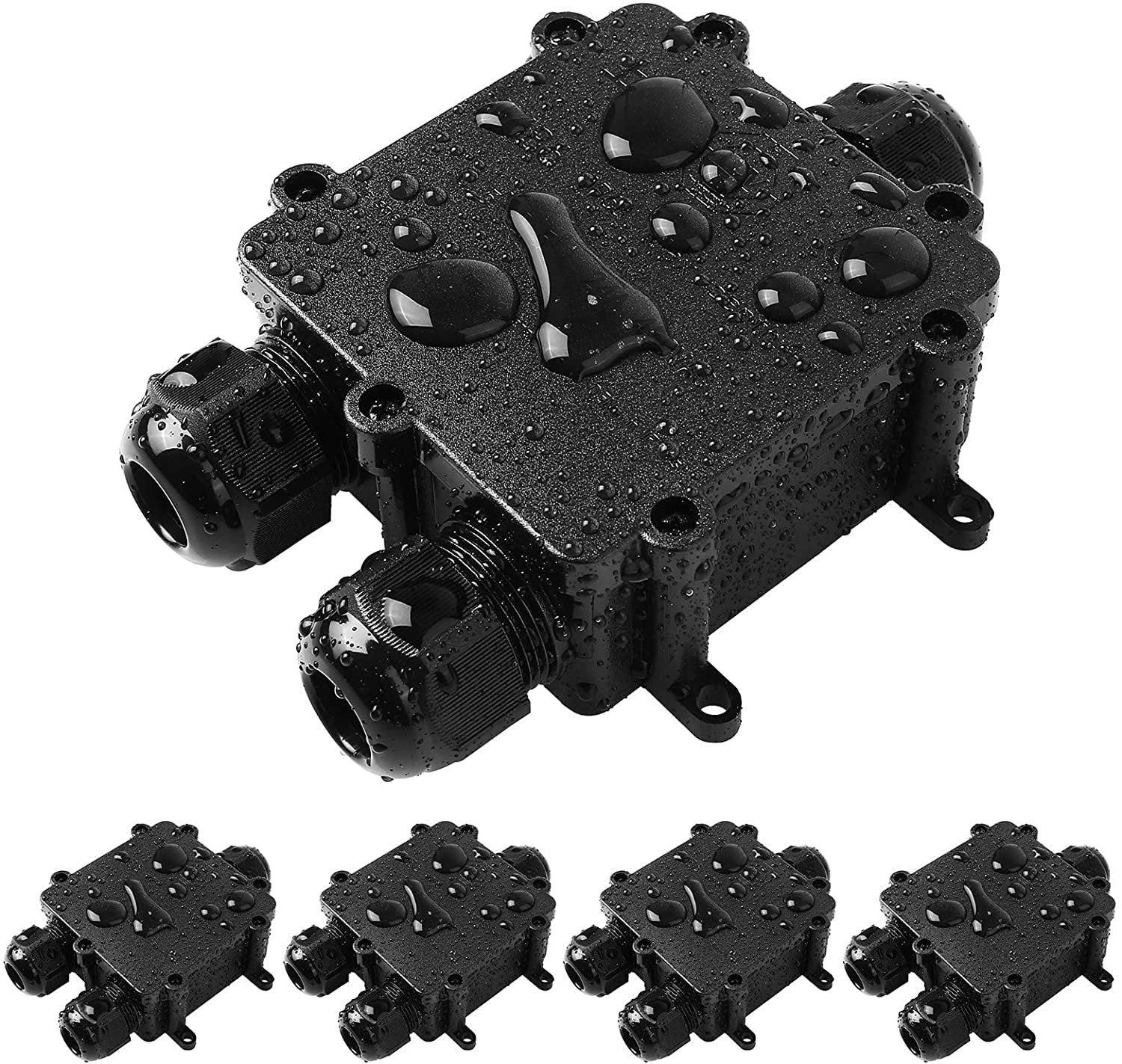 5 Pcs Waterproof Junction Box (Ip68), 3 Way Waterproof Connector, Cable ...