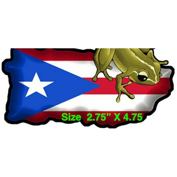 Puerto Rico Flag Sticker (Pack of 2) Puerto Rican Coqui Flag Vinyl Decal - Walmart.com