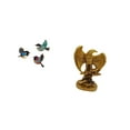 4 Pieces Bird Wall Hanging Wooden Sculpture Resin Statue Multicolor ...