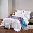 Abstract Art Bed Runner Scarf, Purple Gold Gradient Marble Texture Full ...