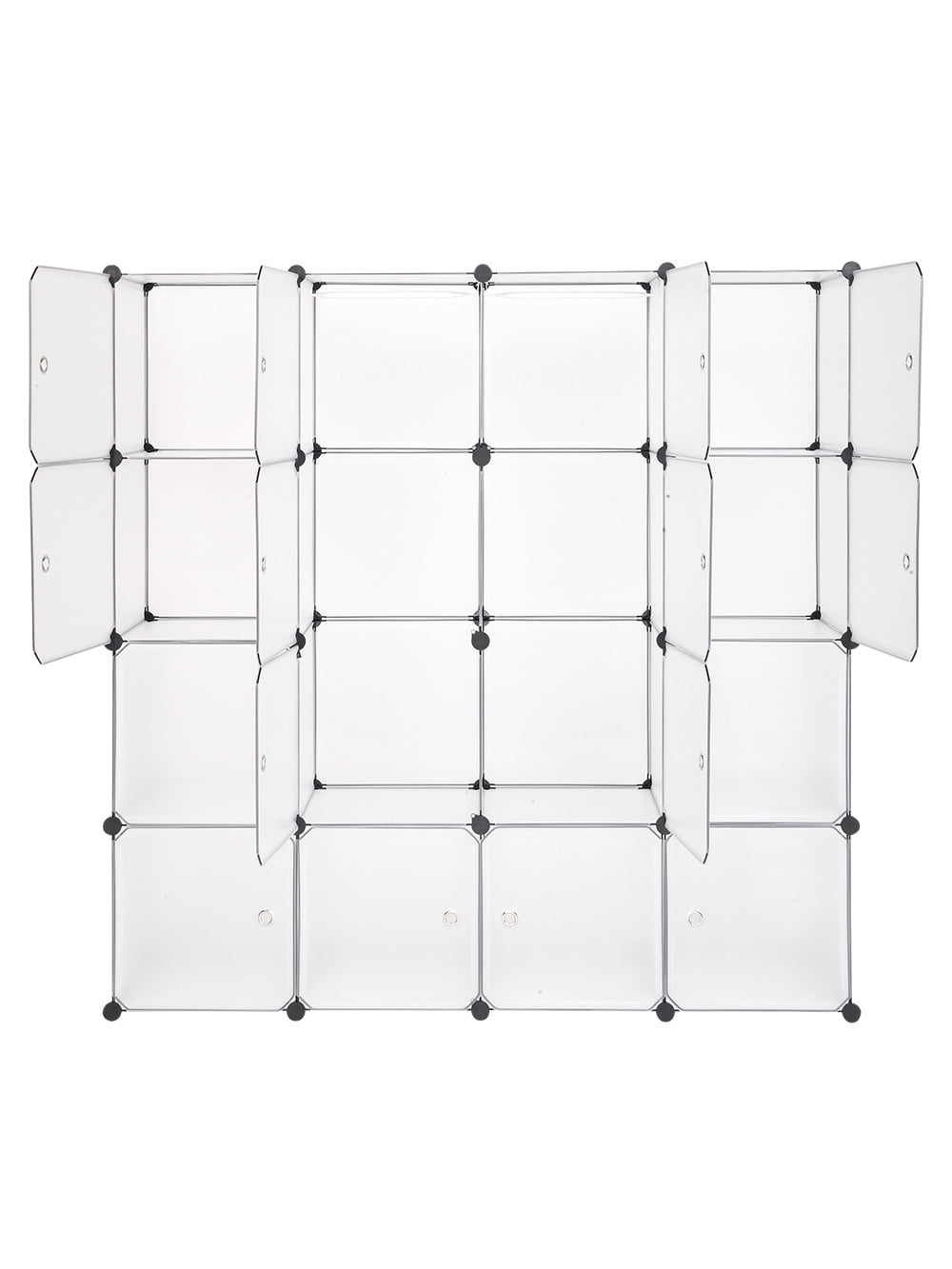 Modular Closet Organizer Plastic Cabinet, 16 Cube Wardrobe Cubby ...