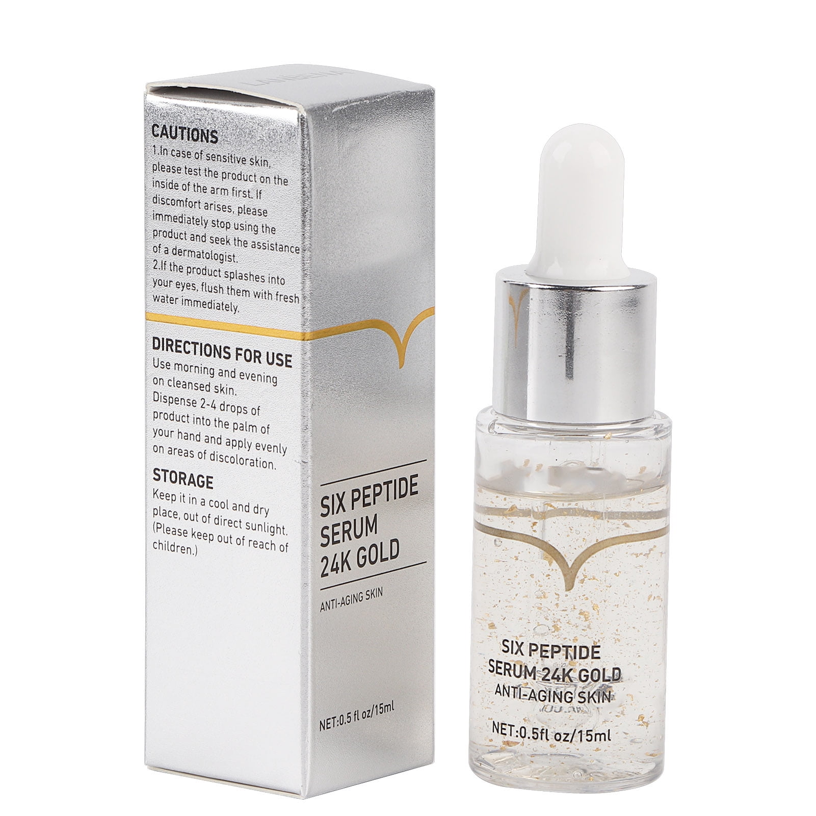 Suero Antiarrugas ANGGREK Six Peptides Serum 24K Gold 15ml | Walmart en ...