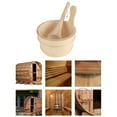 simhoa 4L Wooden Sauna Bucket and Ladle, Finland Pinewood Spa Accessory ...