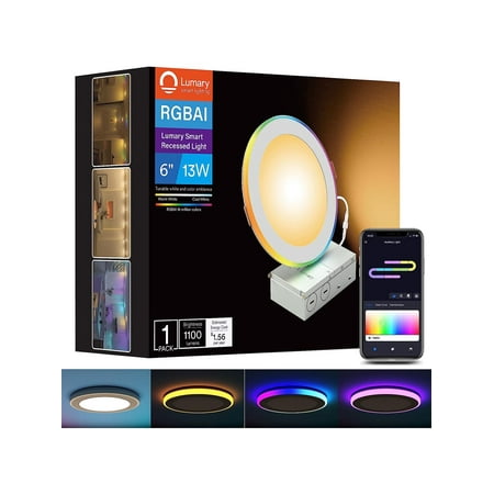 Lumary RGBAI Smart Recessed Lighting 6 Inch with Gradient Accent Light ...