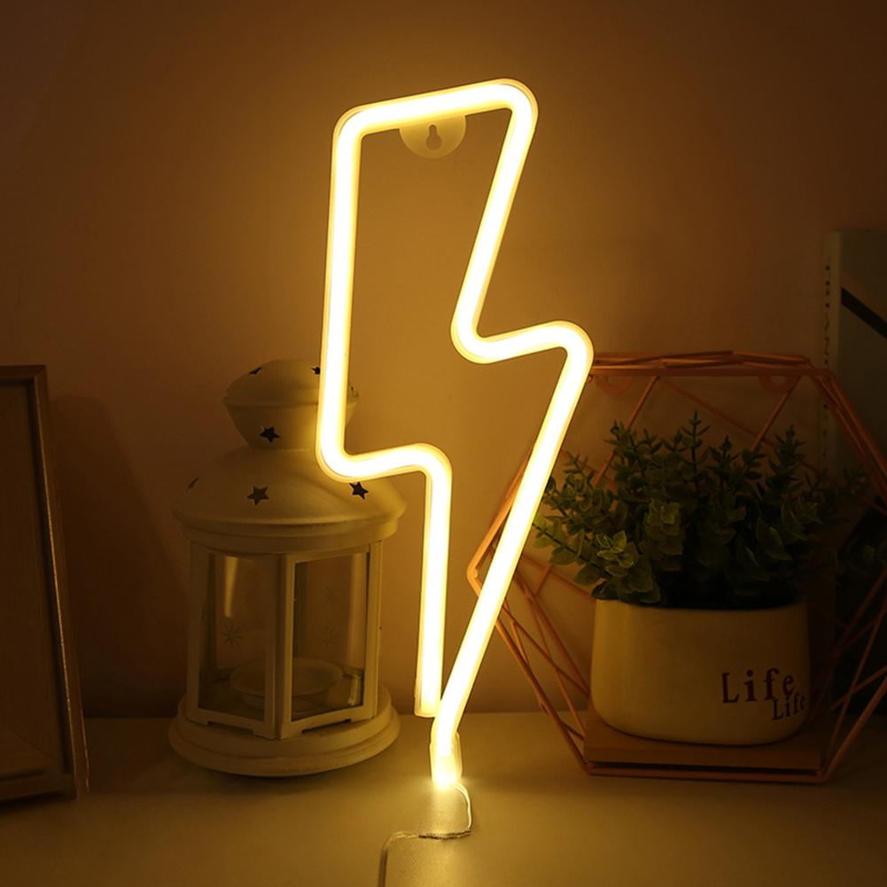 Coloody Neon Light Lightning Bolt Led Neon Sign Wall Light Battery and ...