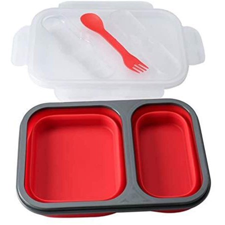 Collapsible Box, Silicone 2 Lattice Box Foldable Food Container ...