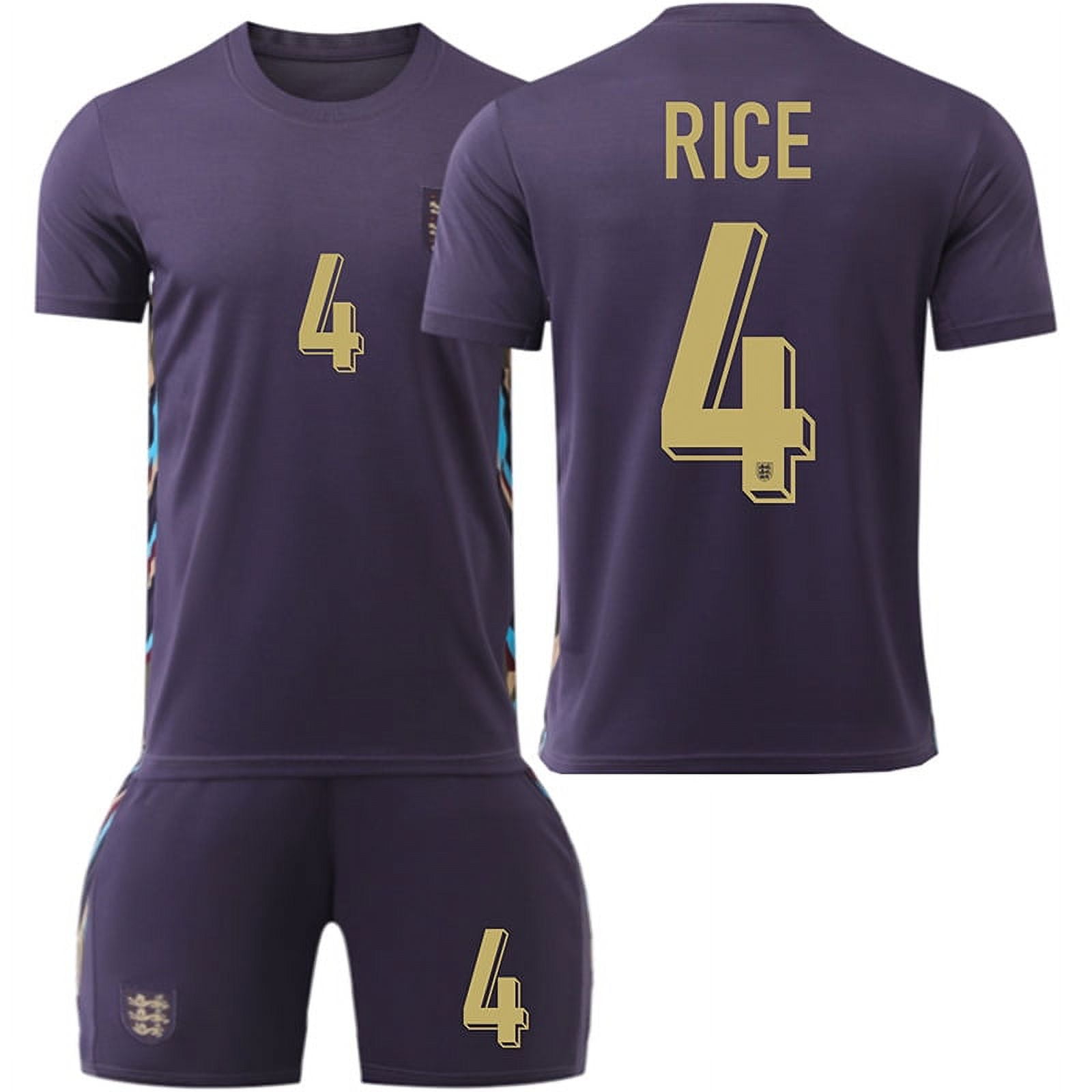 England Declan Rice #4 Youth European Cup Football Jersey Kit 2024 18 ...