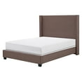 Casey Wingback Upholstered Queen Bed In Bourbon Linen - Walmart.com